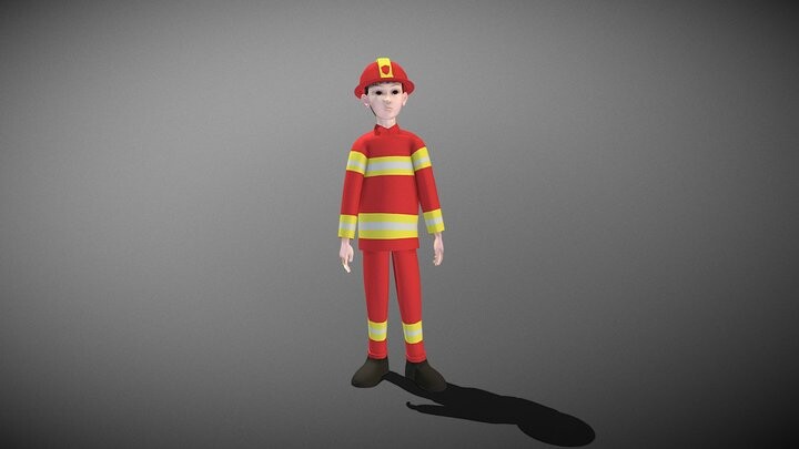 ArtStation - Cartoon Fireman - Downloadable
