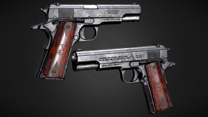 ArtStation - Colt-1911 GameReady Pistol