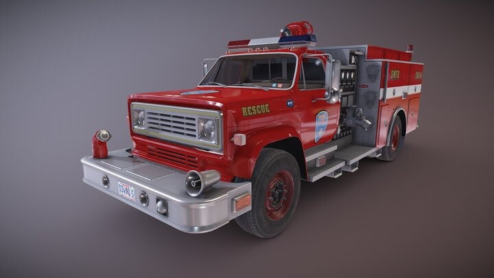 ArtStation - Vintage fire trucks