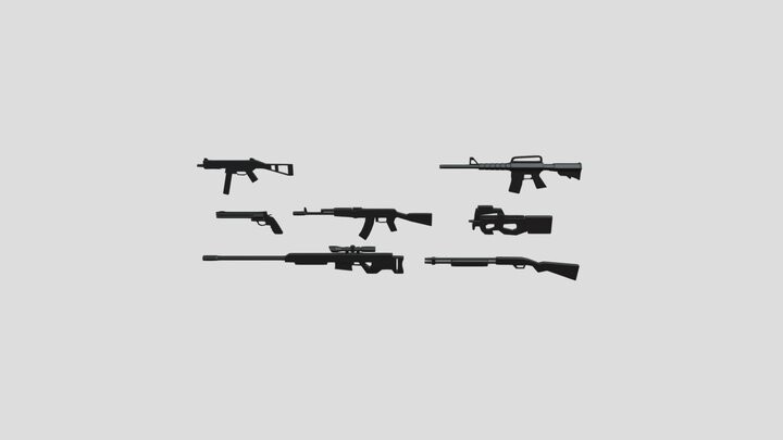 ArtStation - low poly weapon set