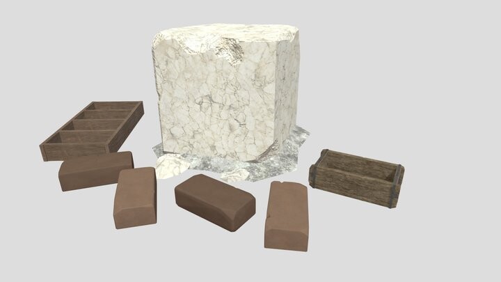 ArtStation - Bricks, Brick forms and stone cutter