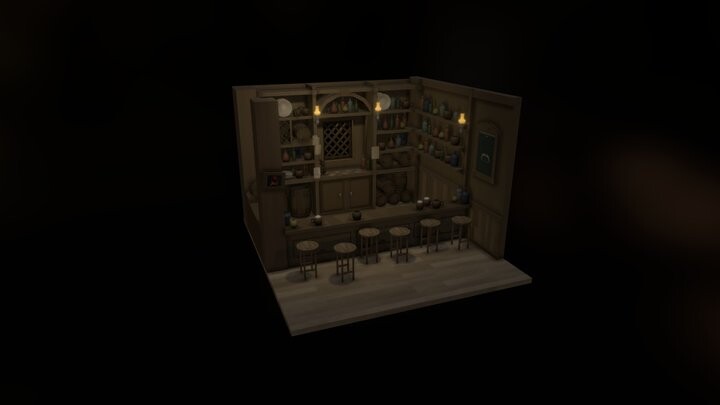 ArtStation - Diluc’s bar Genshin Impact