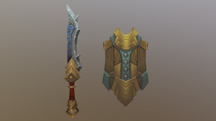 ArtStation - Stylized Sword and Shield