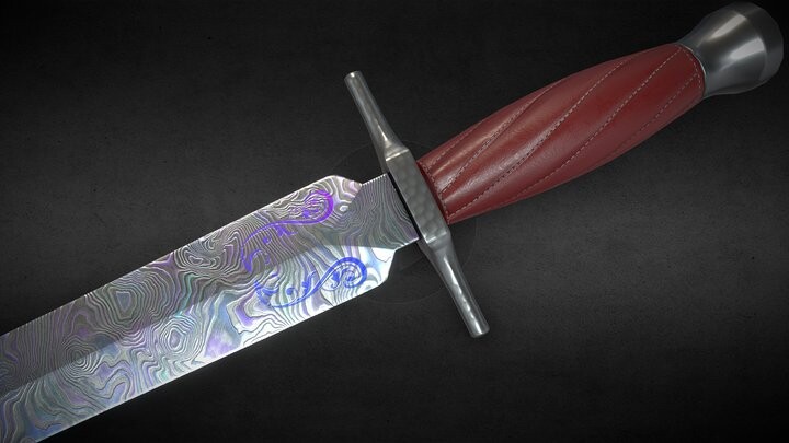 ArtStation - Assassin Dagger - Rainbow Damascus Steel