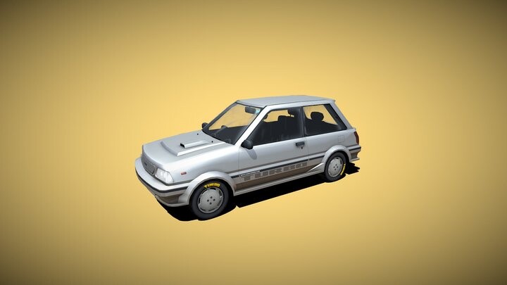 ArtStation - Low-poly '89 Toyota Starlet Turbo-S