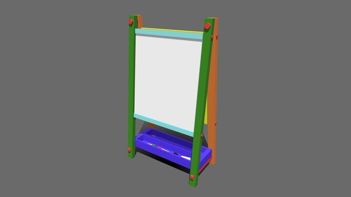 chroma 3D - Low Poly Cartoon Kids Drawing and Writing Board