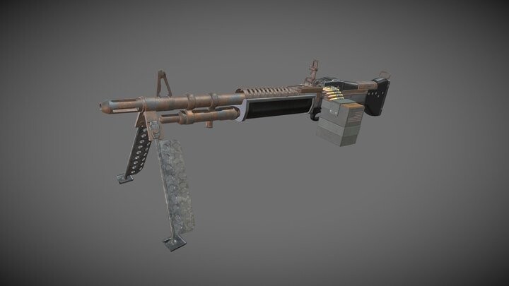 ArtStation - M60 machine-gun Vietnam war Revised