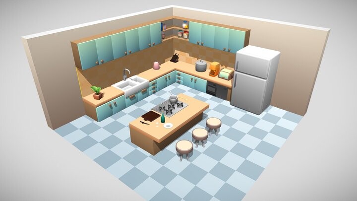 ArtStation - Low Poly Kitchen