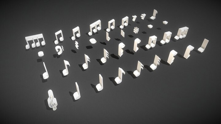 ArtStation - 3D Model - Musical Notes - Downloadable