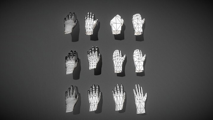ArtStation - 3D Model - Low Poly Hands - Downloadable