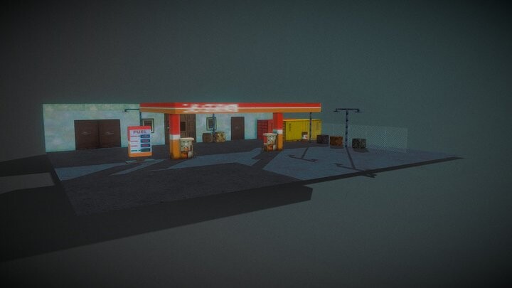 ArtStation - GasStation Low Poly
