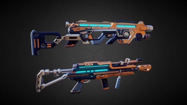ArtStation - sci fi assault rifle - painted