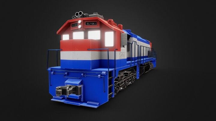 ArtStation - Diesel Locomotive Train