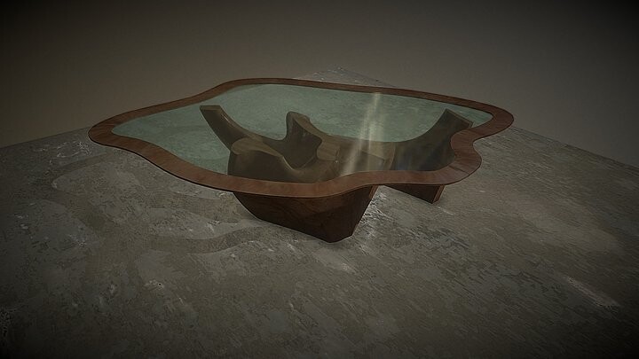 ArtStation - Organically shaped wooden table