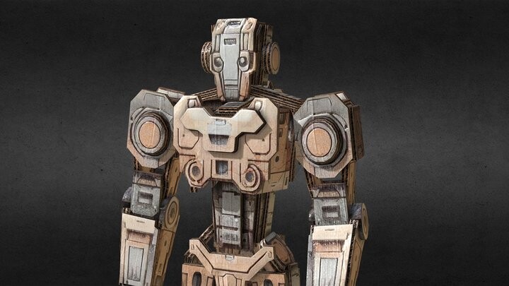 ArtStation - Lowpoly, cardboard paper robot