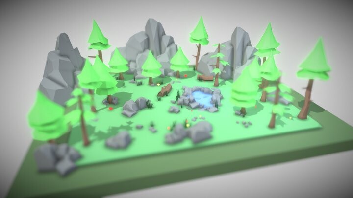 ArtStation - Low poly forest