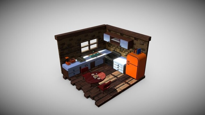 ArtStation - Rustic Kitchen Diorama