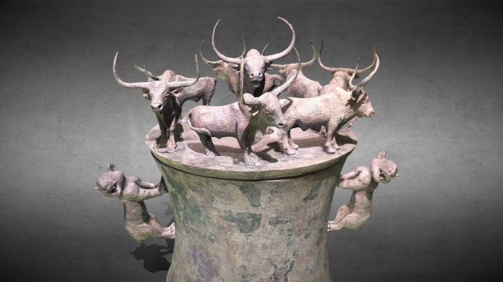 ArtStation - COWRIE-CONTAINER WITH EIGHT YAKS