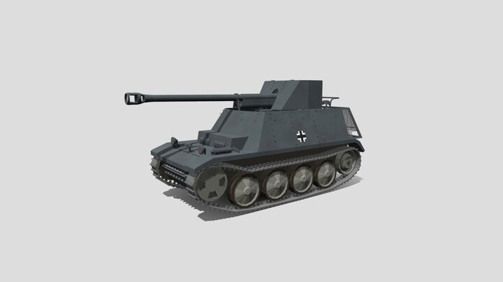 chroma 3D - Low Poly Cartoon SdKFz 132 Marder II Tank