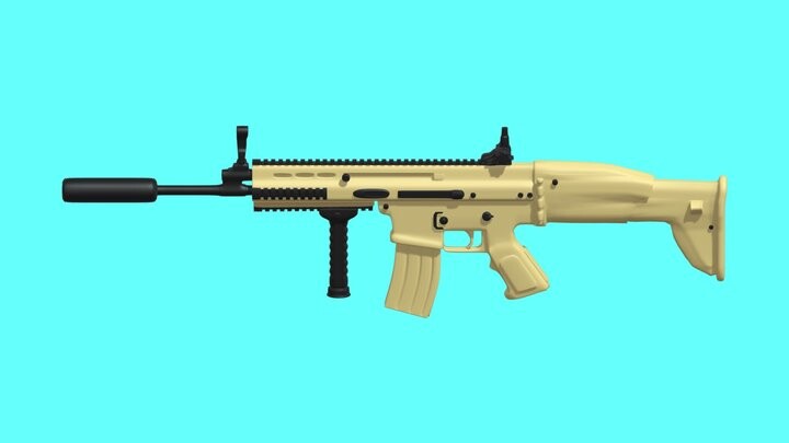 ArtStation - SCAR Assault Rifle Sketchfab