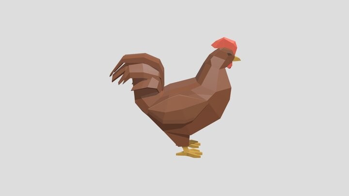 ArtStation - Low Poly Chicken (Red)