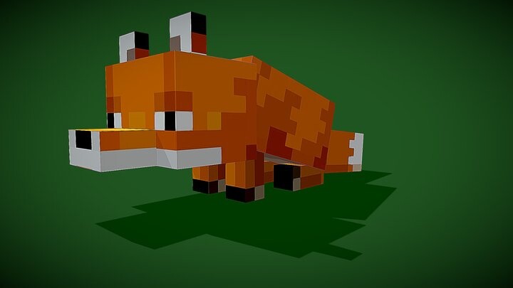 ArtStation - A Minecraft fox. Looks silly.