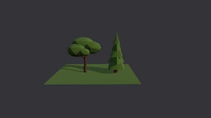 ArtStation - low poly trees