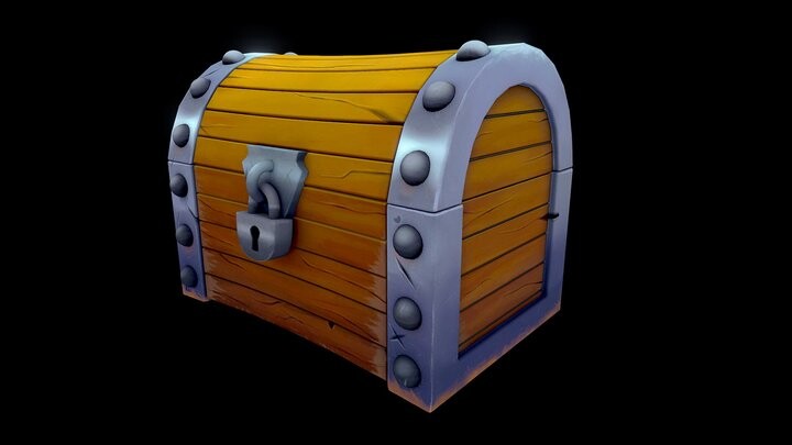 ArtStation - Full Hand Painted Stylized Chest