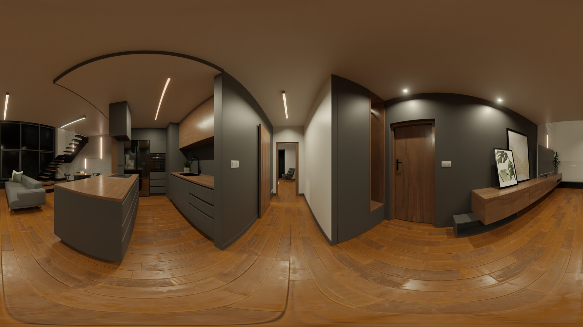 ArtStation - Interior panoramic equirectangular Render