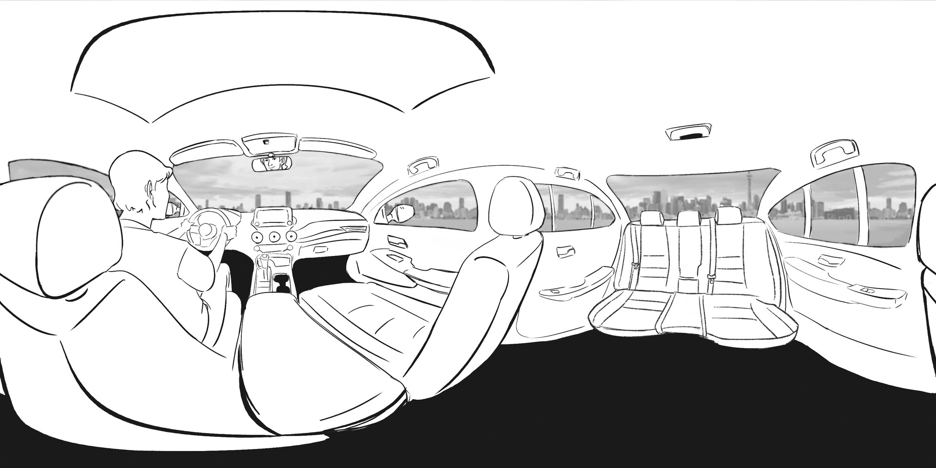 ArtStation - 360° pano car commercial drawing