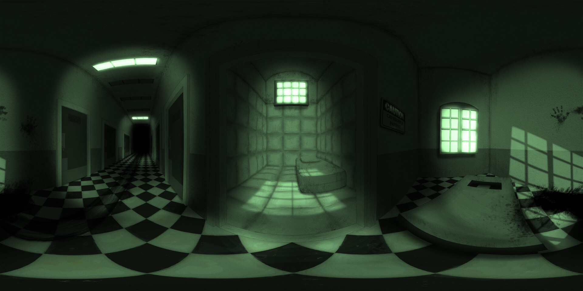 ArtStation - Asylum 360 Panorama - Monochromatic