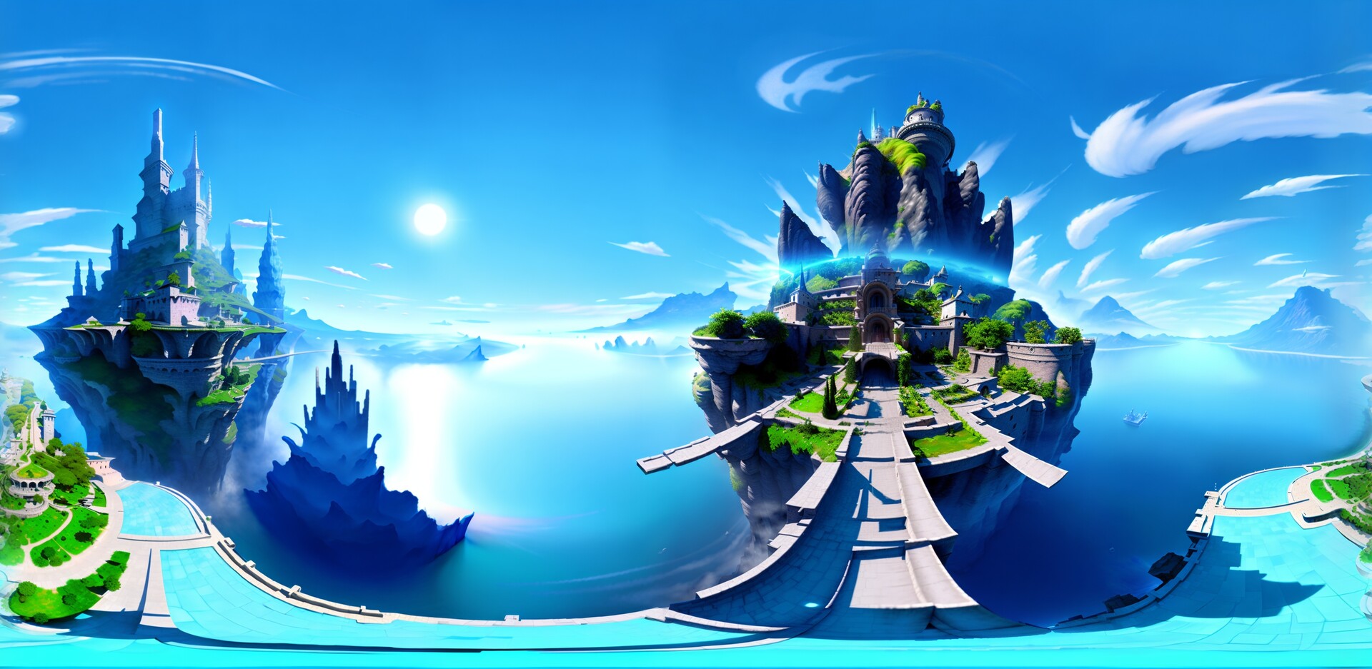 ArtStation - 360º view of anime-style castles