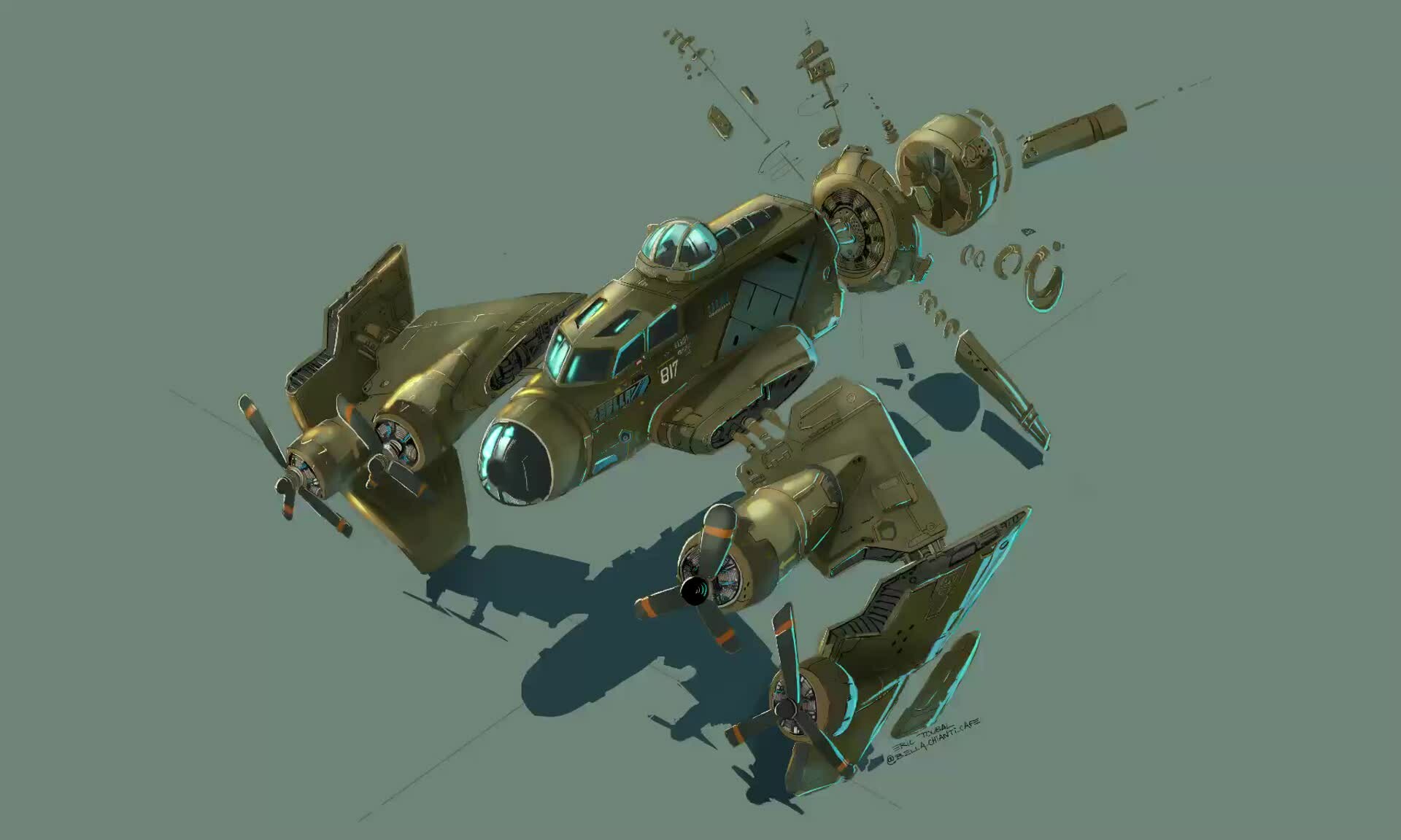 ArtStation - Flying Fighter Mech