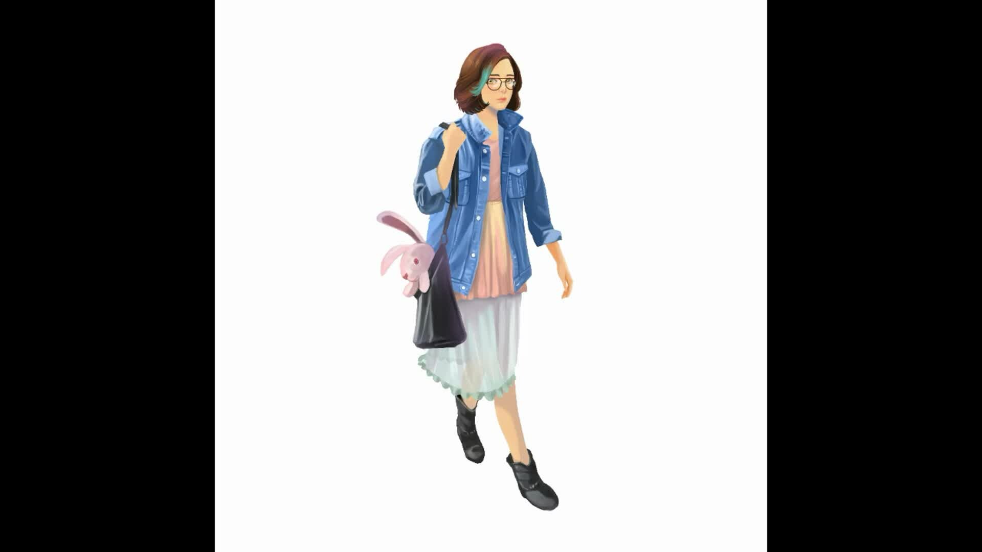 ArtStation - Spine 2d girl walking animation