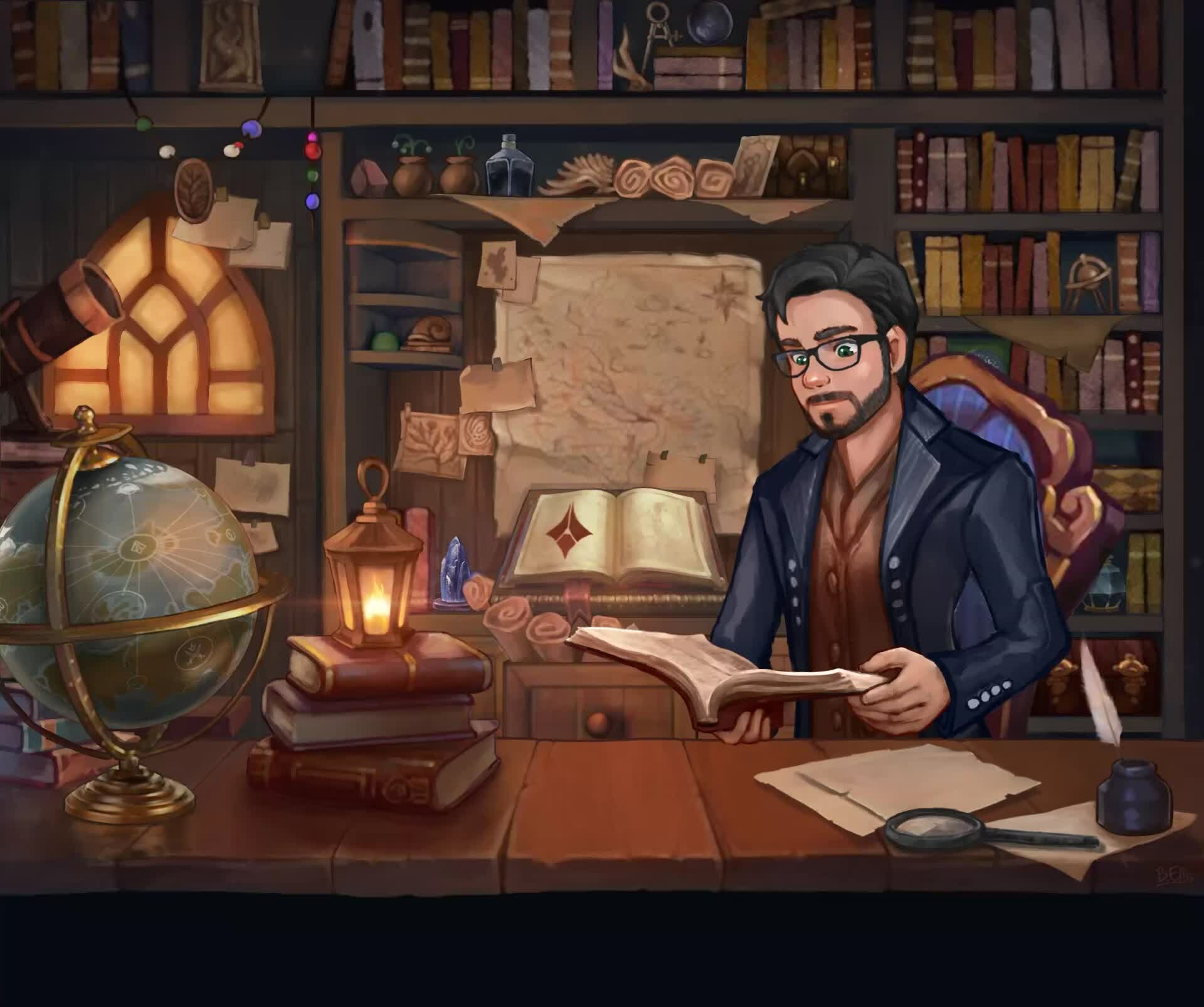 ArtStation - Scholar - animated illustration