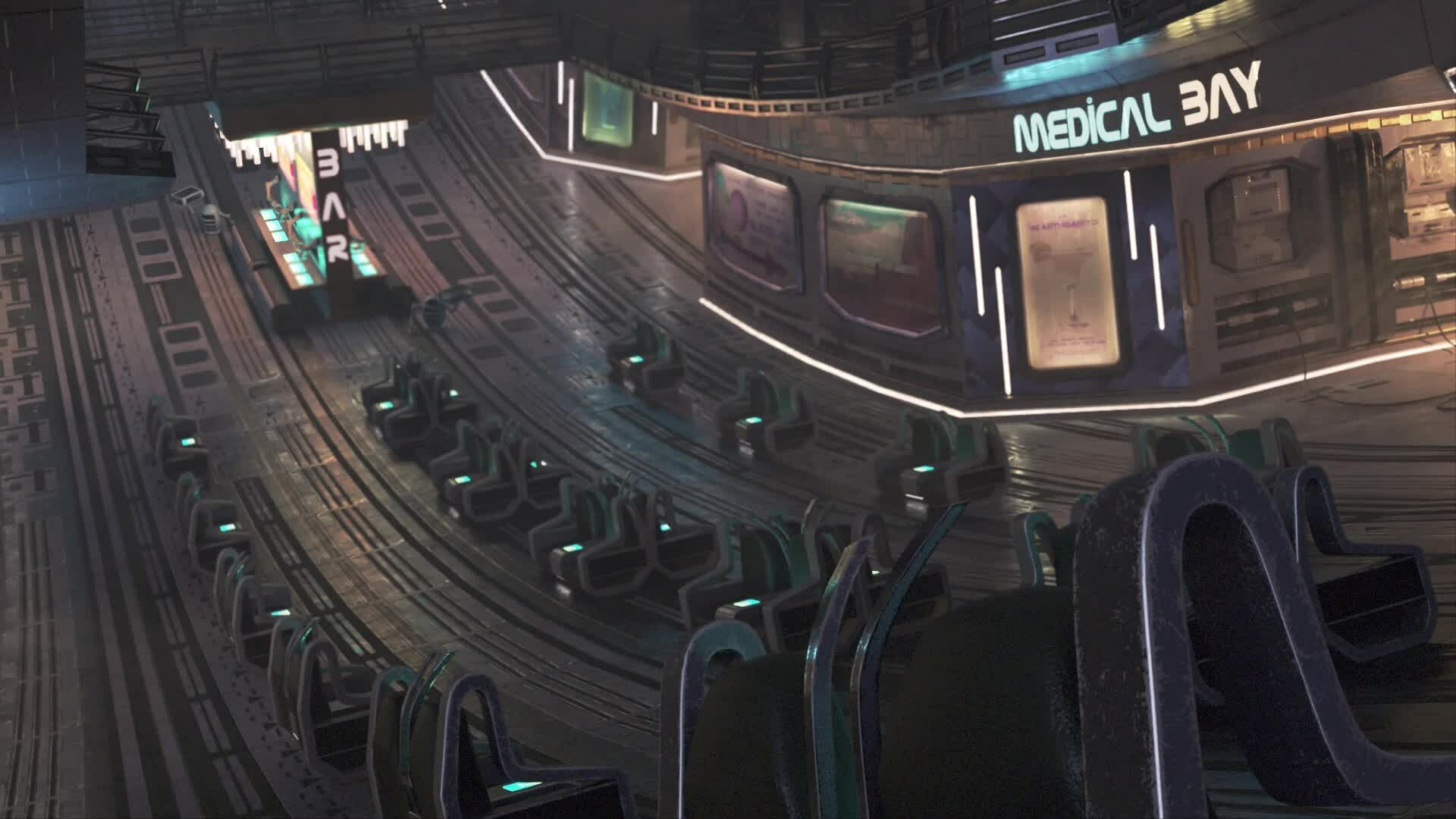 ArtStation - Sci Fi Spaceship Bar Lounge