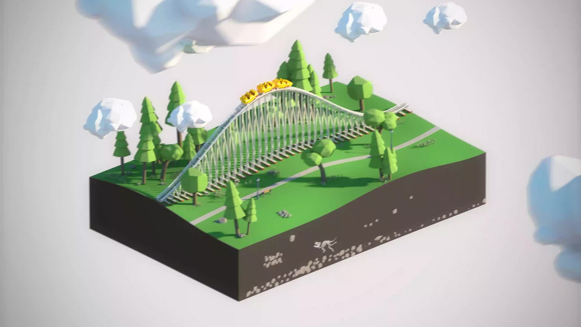 ArtStation - Low poly Roller Coaster