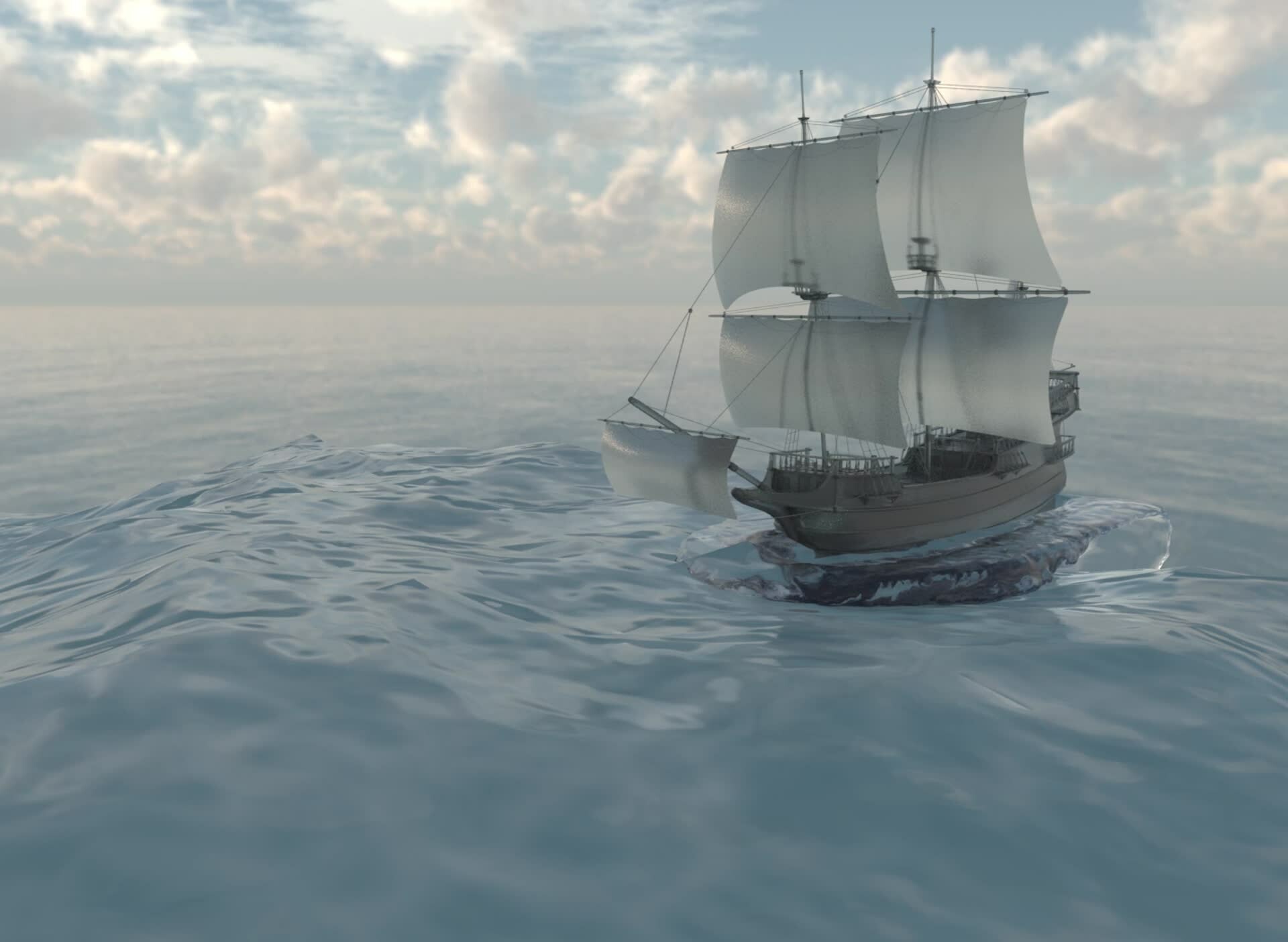 ArtStation - 3D Maya - Ship & Ocean Simulation
