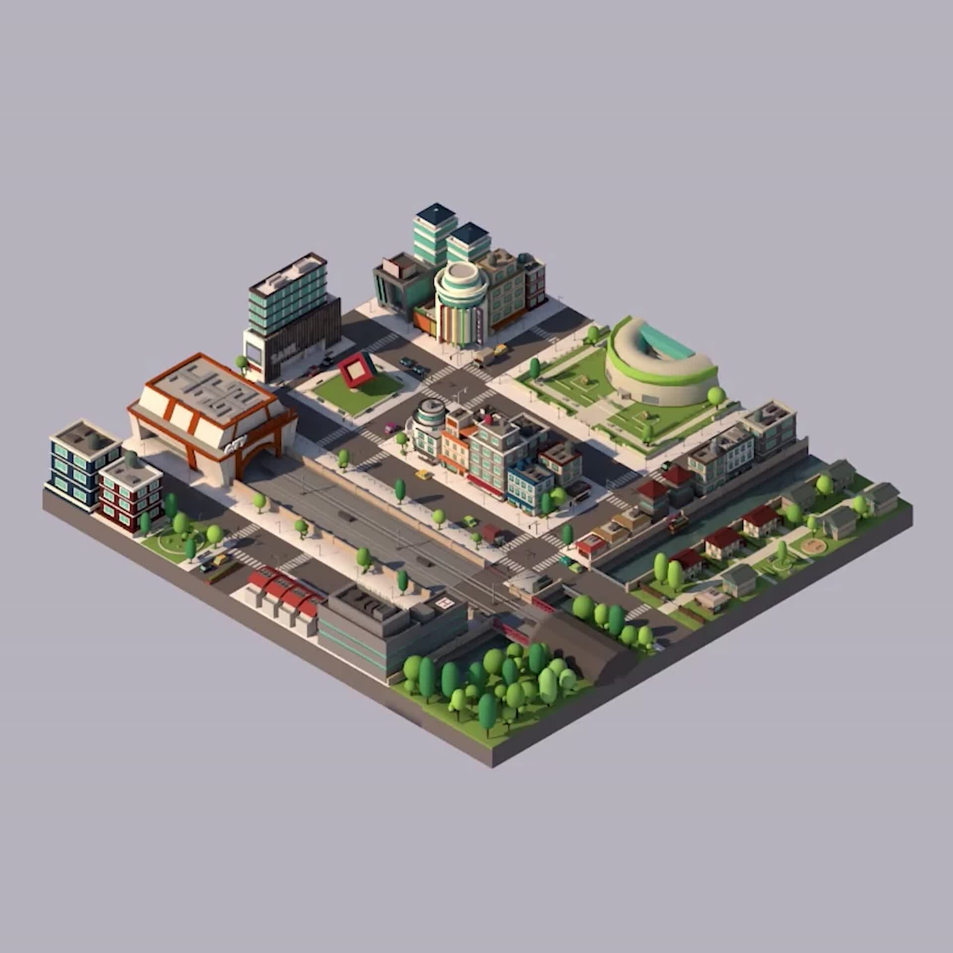 ArtStation - Low Poly City