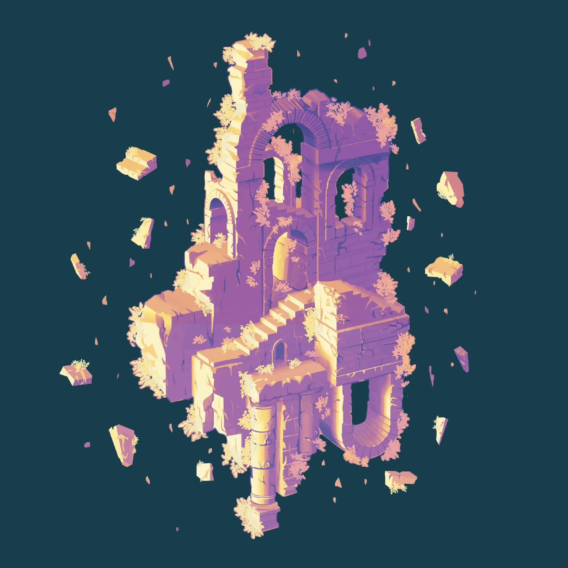 ArtStation - Floating Ruins Diorama - Concept