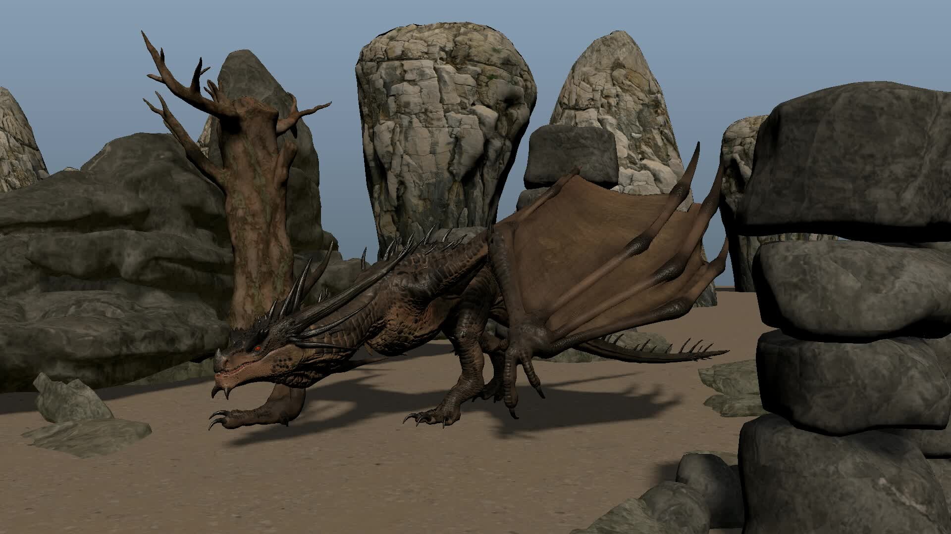 ArtStation - Walking and flying dragon