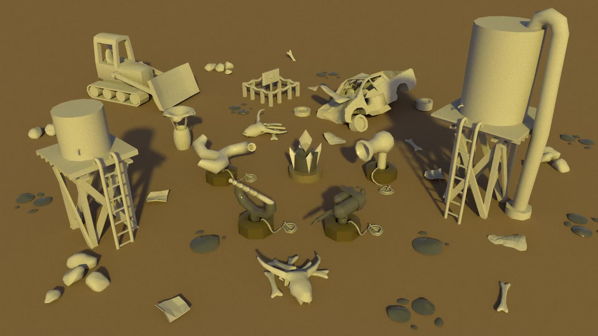 ArtStation - Low-poly Scrapyard Models