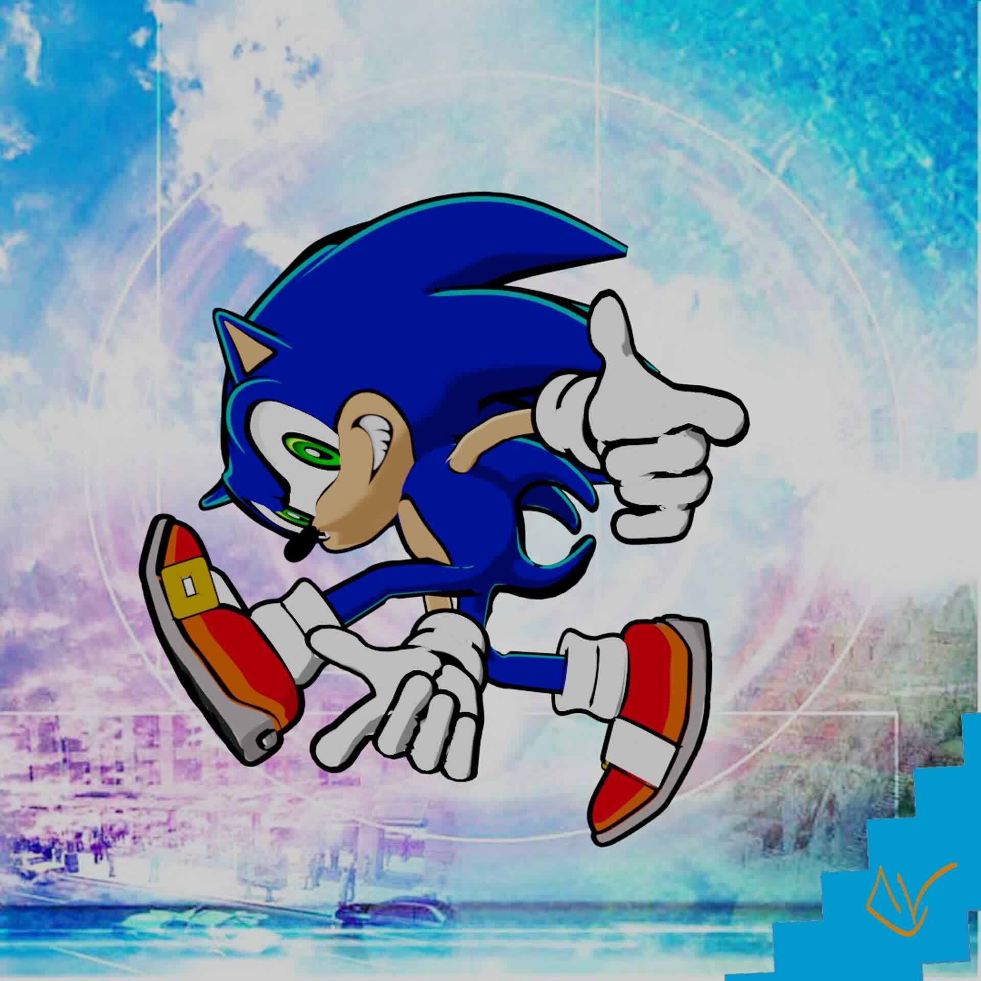 ArtStation - Sonic adventure StartScreen 3D rendition