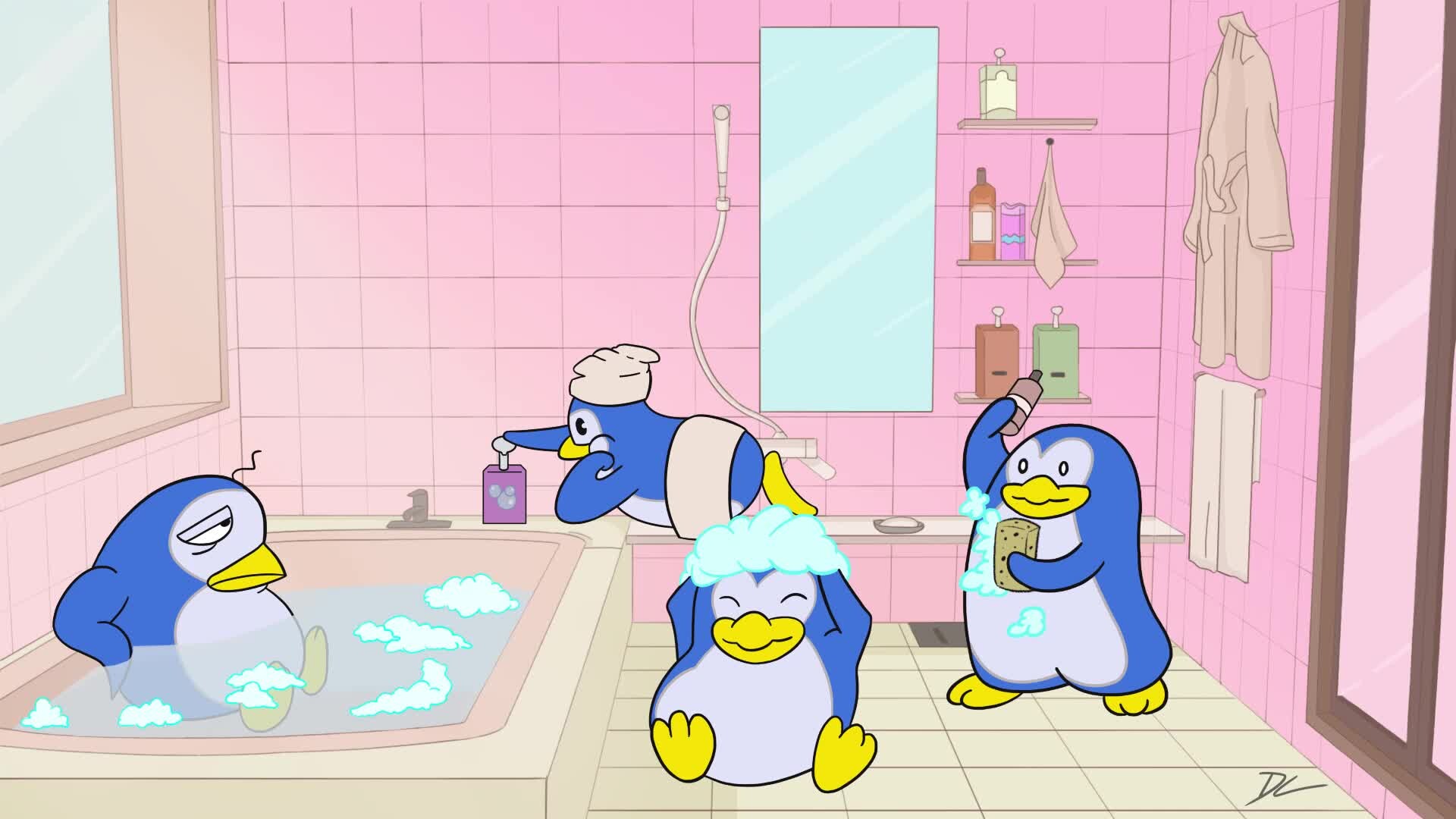 ArtStation - Penguins Bath Time