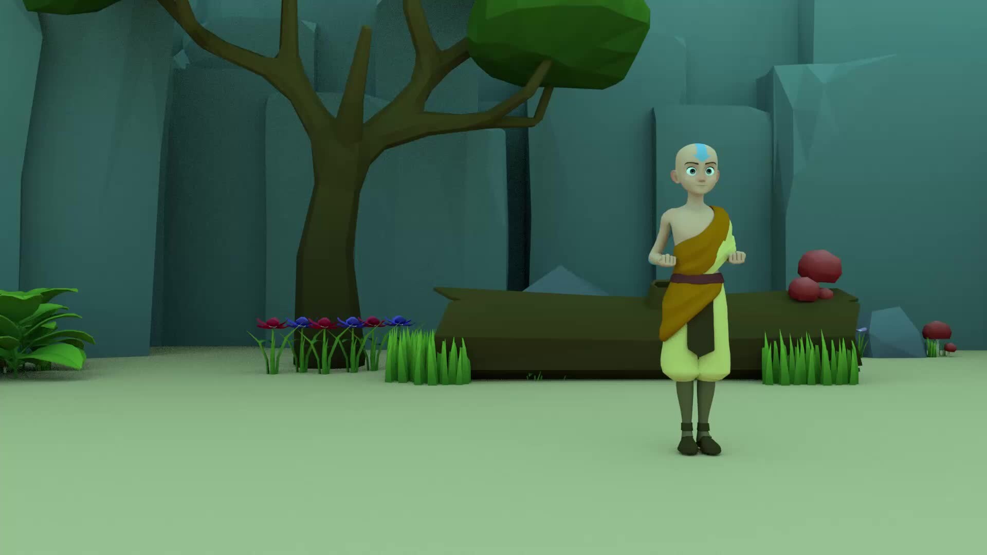 ArtStation - Avatar Aang Earth Bending 3D Animation