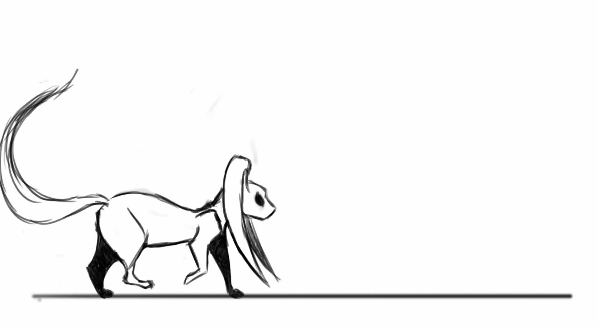 ArtStation - 2D Animation Practice -- Walking Cat