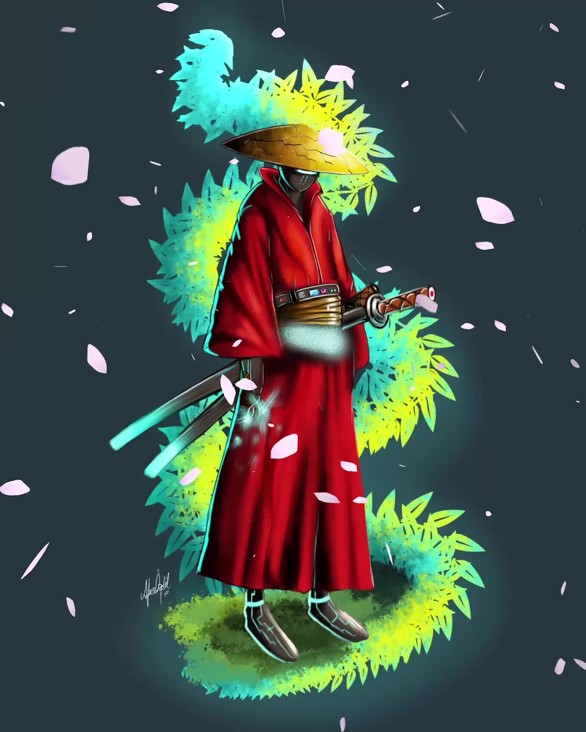 ArtStation - Cyberpunk Cyborg Samurai - Animated Character