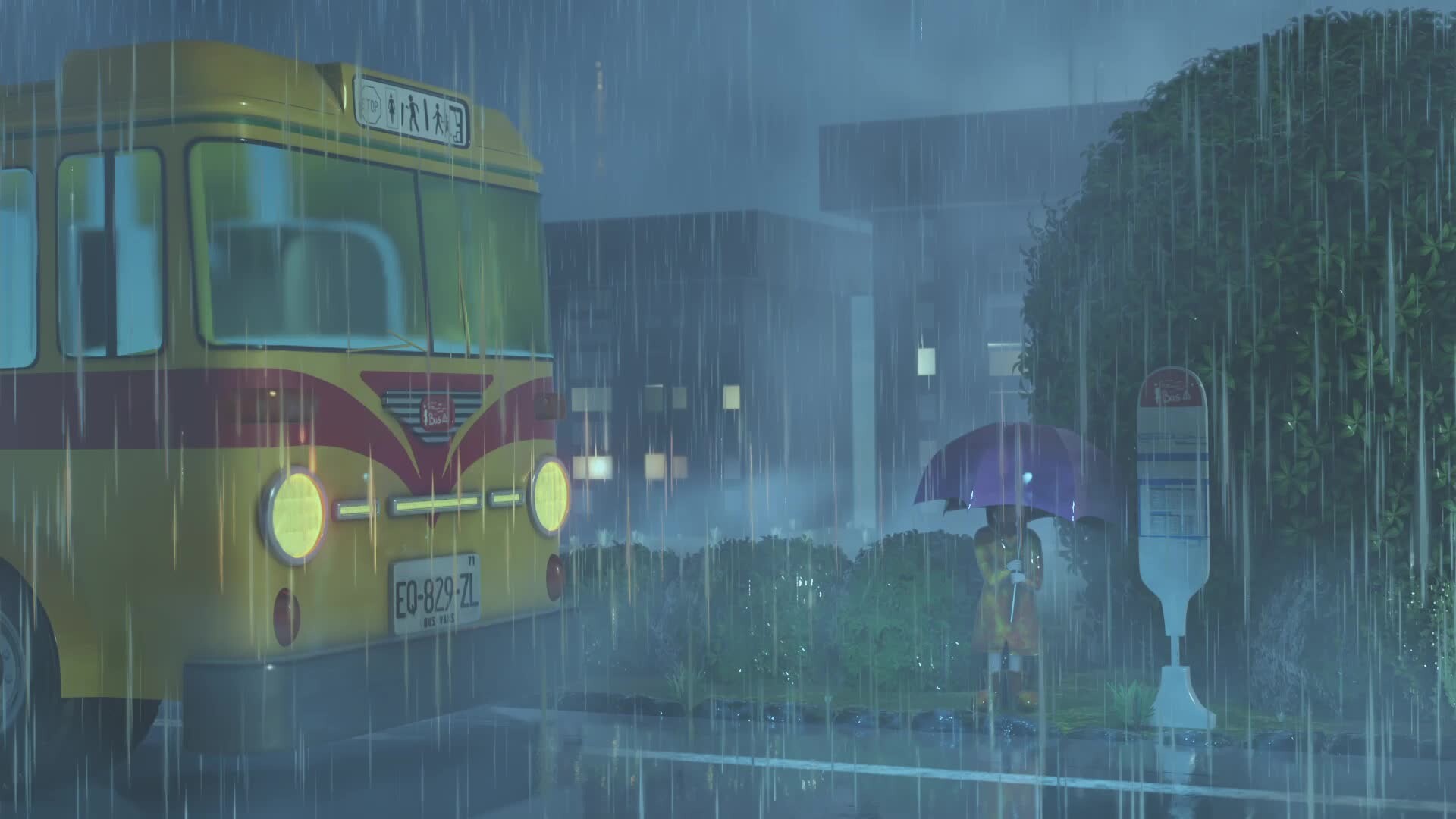 ArtStation - Bus in the rain