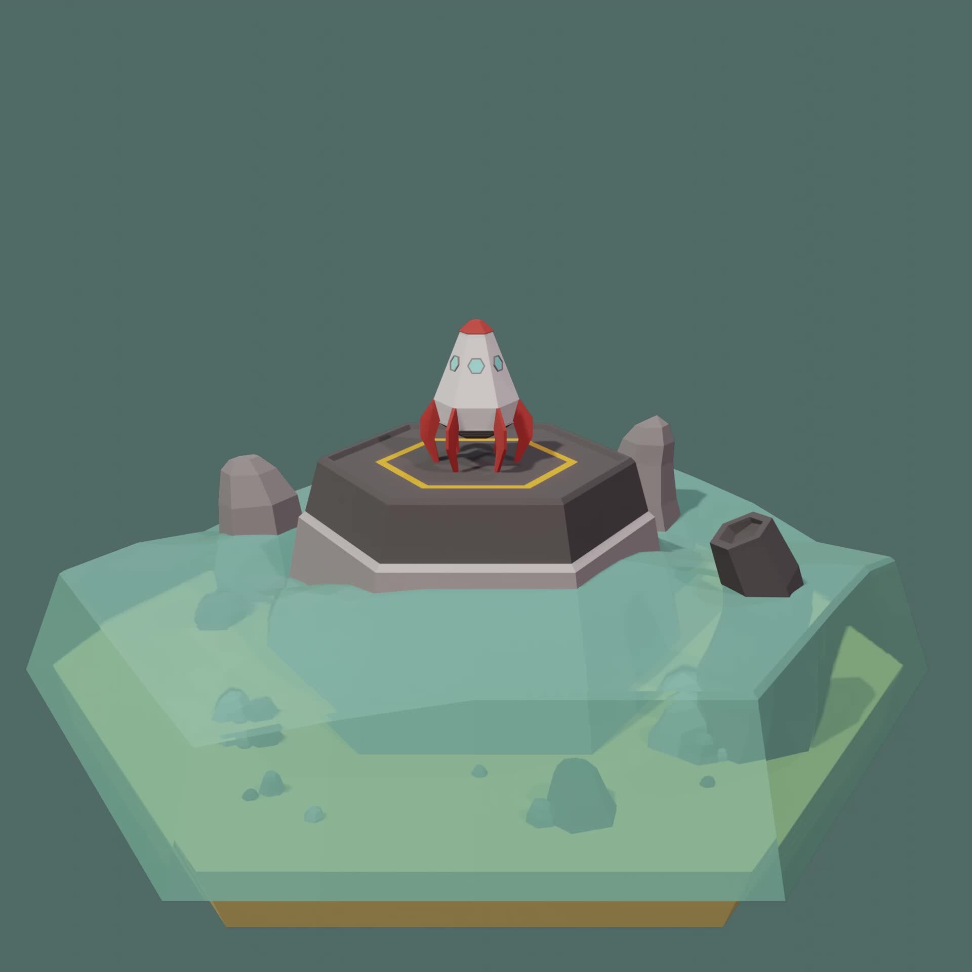 ArtStation - Stylized Low poly Spaceship