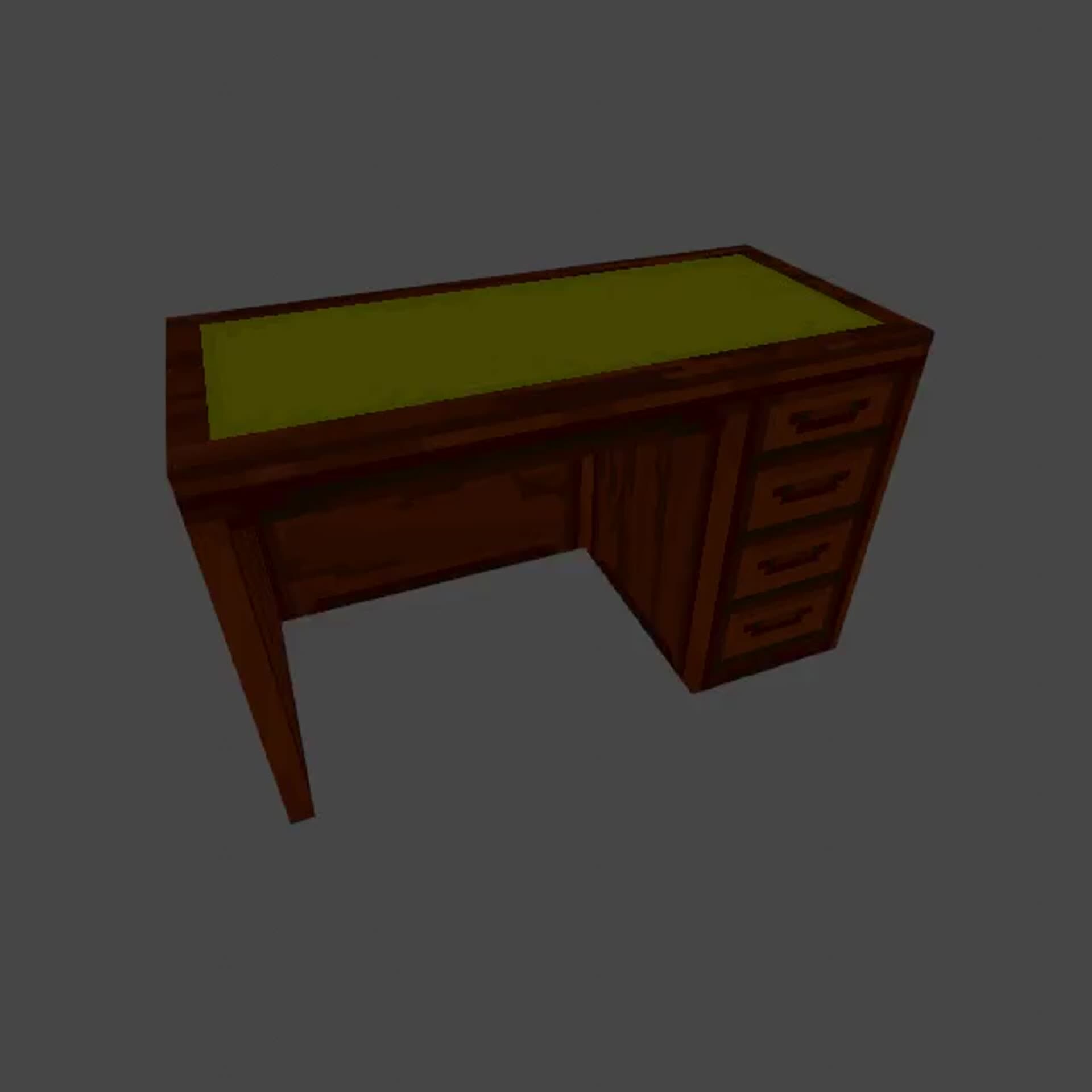 ArtStation - Low poly vintage desk